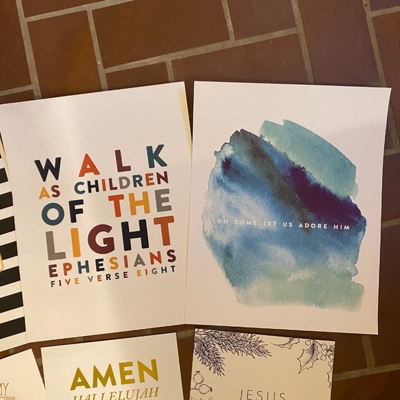 Art | 12 Inspirational Faith Christian Letter Art Prints Wall Decor Lot ...
